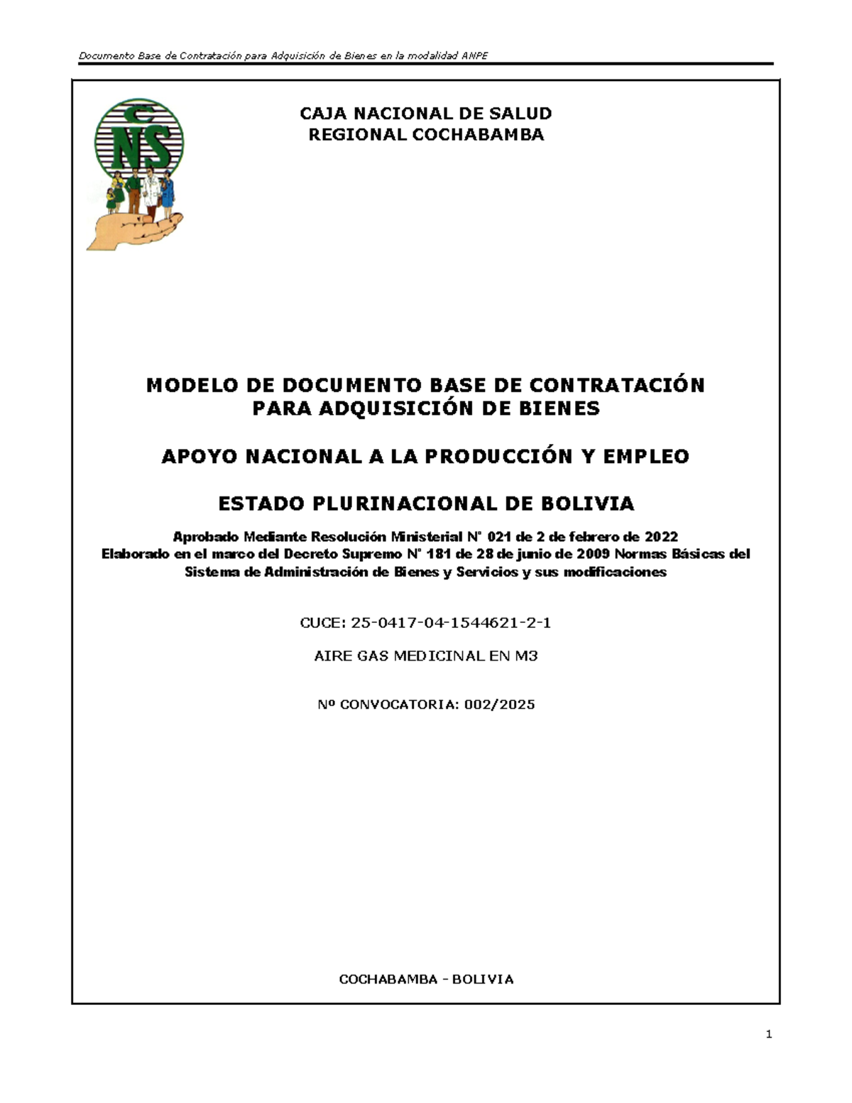 Modelo de Documento Base de Contratación ANPE para Adquisición de ...
