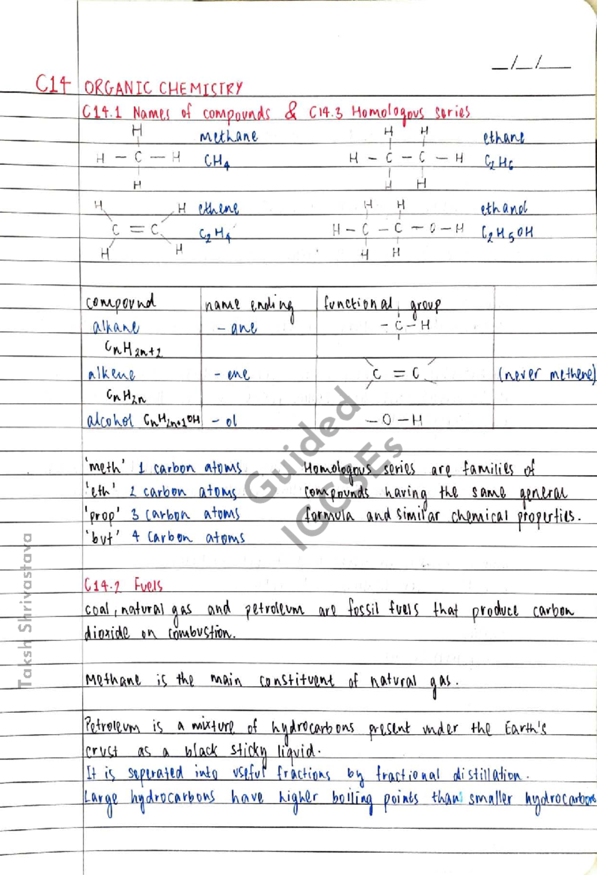 Unit 14 Organic chemistry - 0654 Chemistry - CIEloRGANIC CHEMIIRY C14 ...