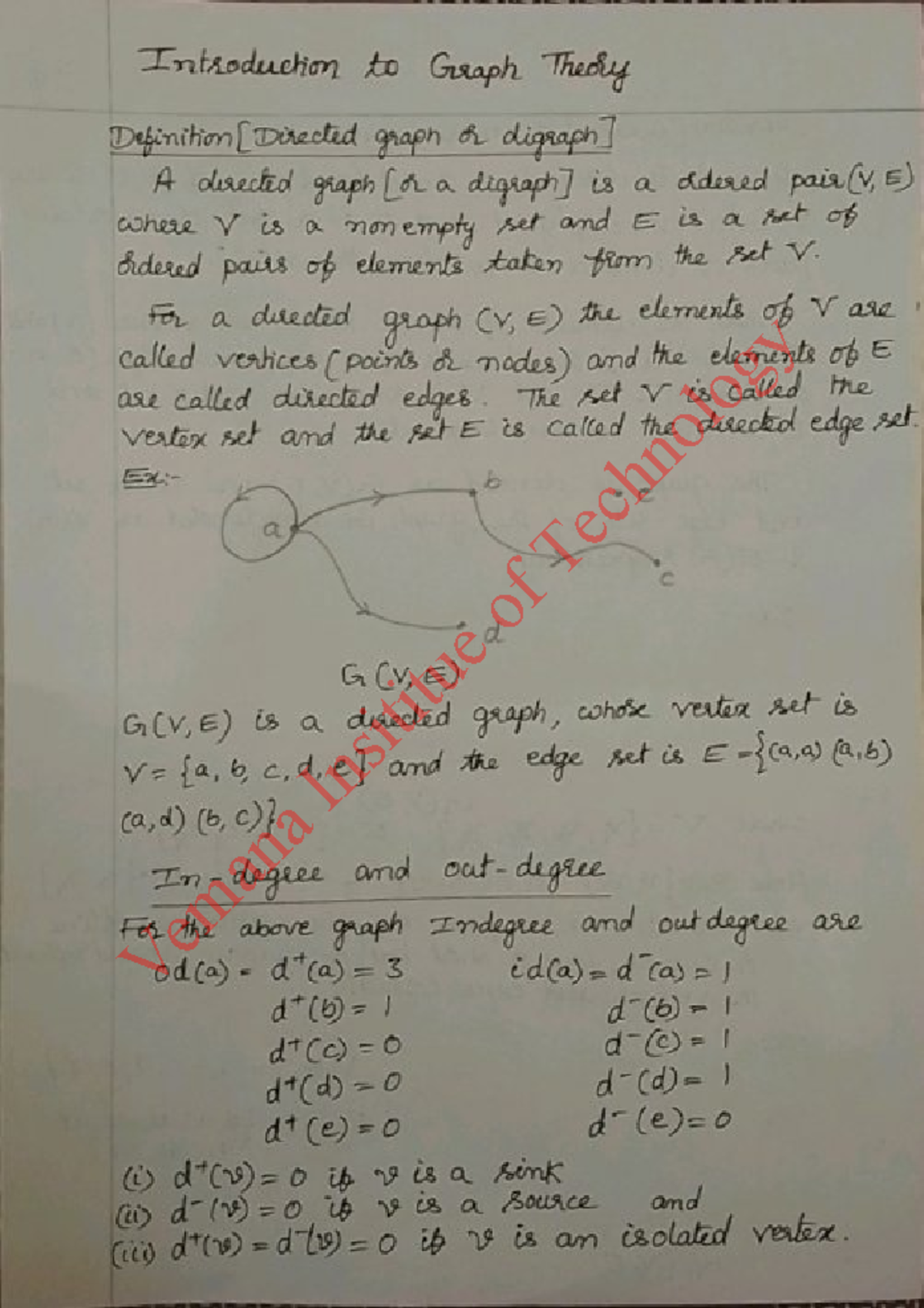 Graph Theory (MATH101) - Module 1 Lecture Notes - Studocu