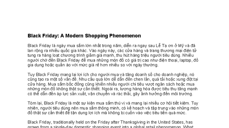 Black Friday 2023: A Global Shopping Phenomenon and Its Impact - Studocu