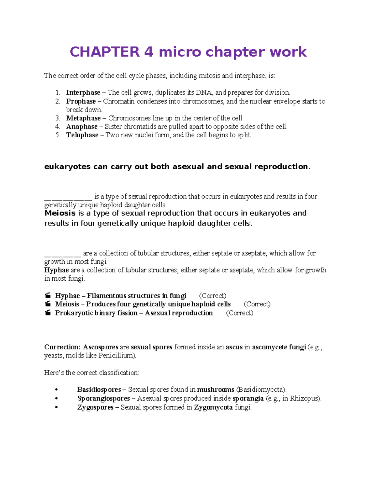 Chapter 4 Microbiology: Cell Cycle, Reproduction, and Organelles - Studocu