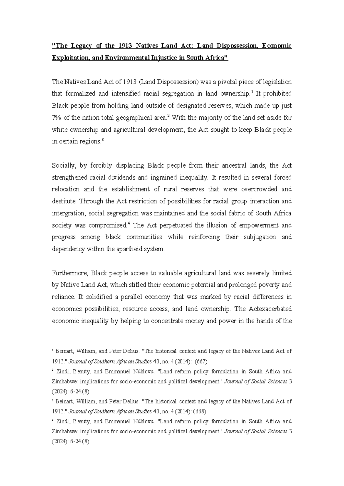 Legacy of the 1913 Natives Land Act: Dispossession and Injustice in SA ...