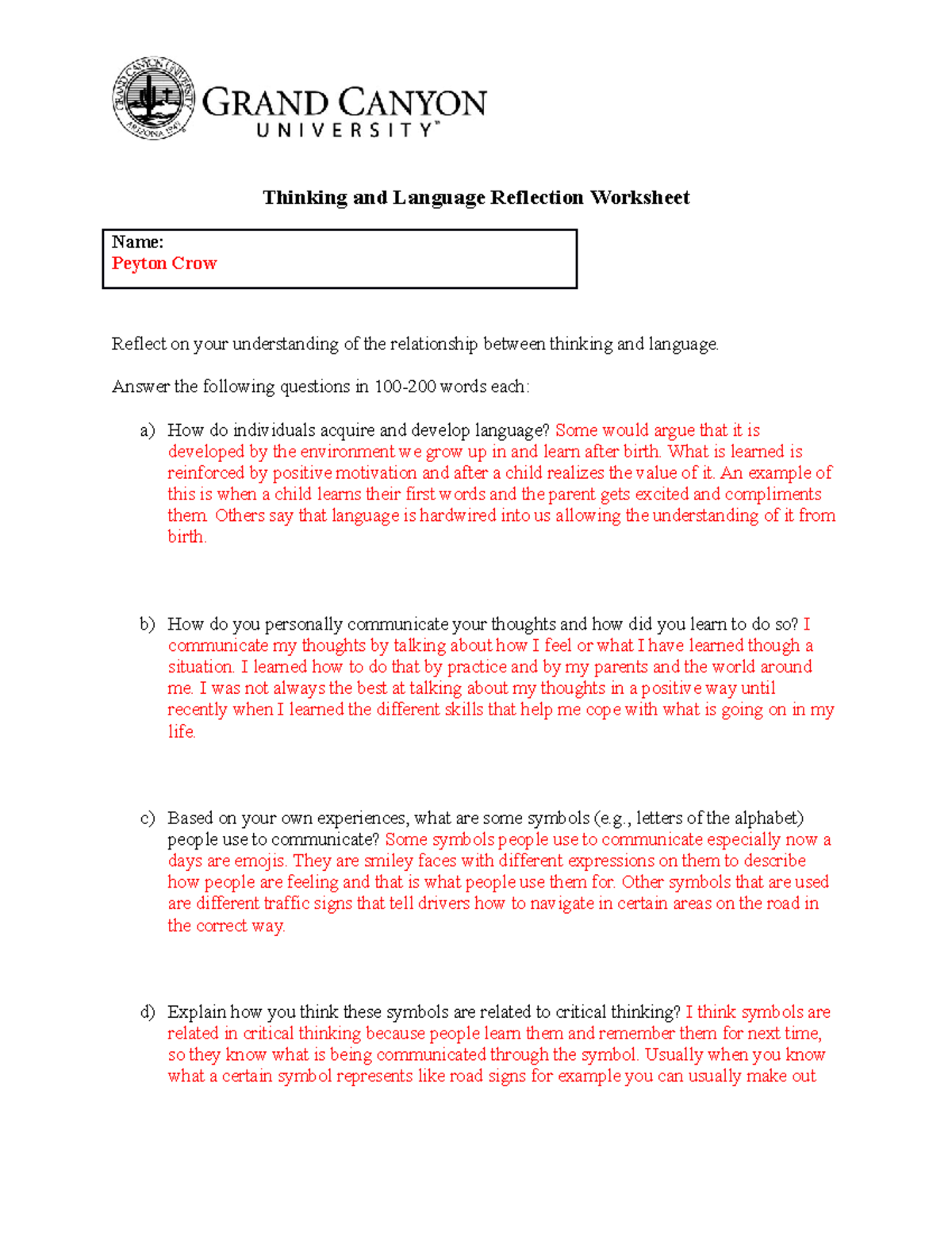 PHI105.T5 Thinkingand Language Reflection Worksheet 1-6-14 - Thinking ...