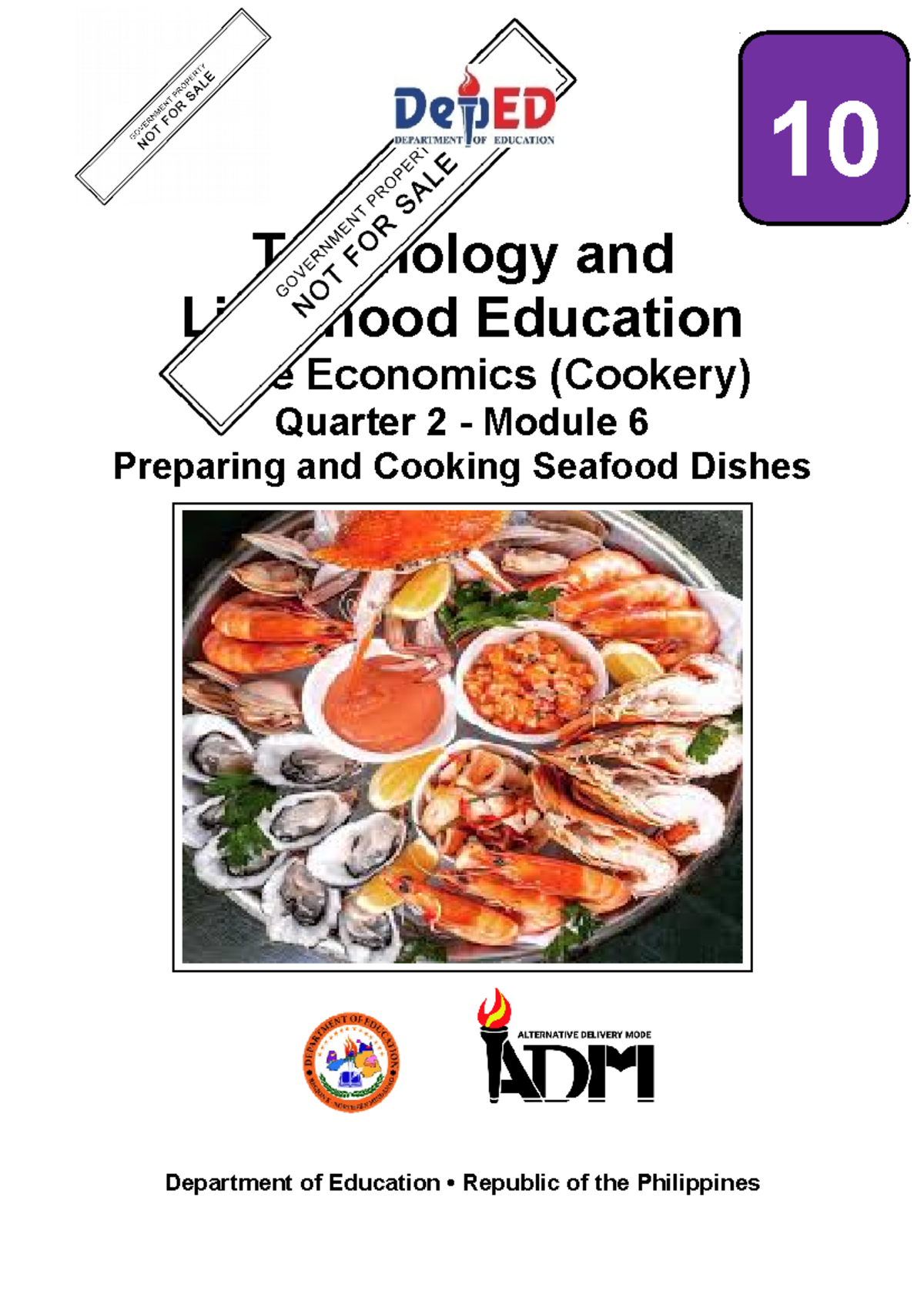 TLE Grade 10 Q2 Module 6: Preparing & Cooking Seafood Dishes - Studocu