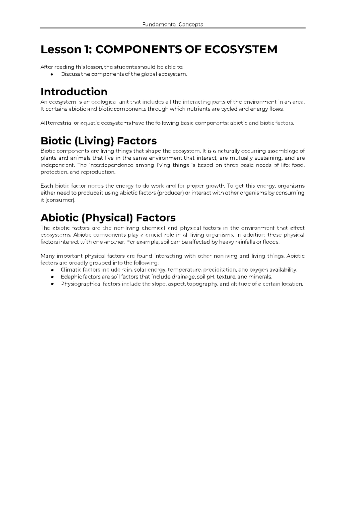 Soils 101-chapter-1-lesson-1 - Fundamental Concepts Lesson 1 ...