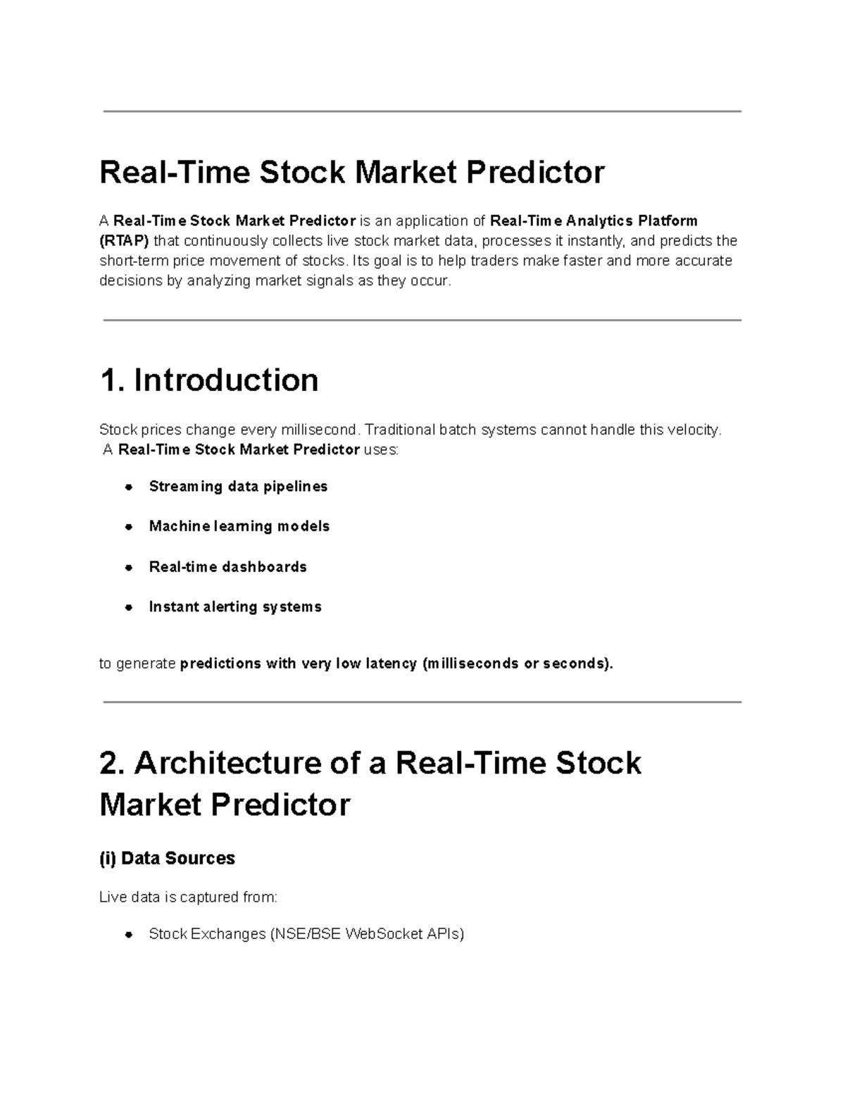 Stock Market Predictor & Sentiment Analysis (RTAP, RTSA) Notes - Studocu