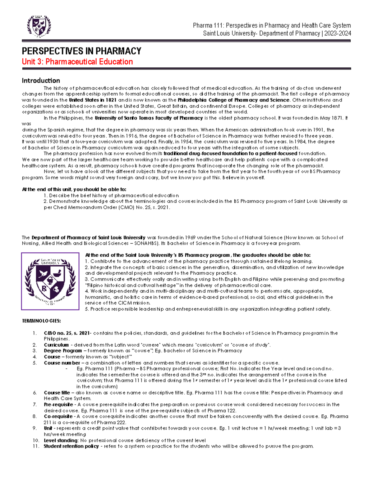 Pharma 3: Perspectives in Pharmacy & Health Care System Overview - Studocu