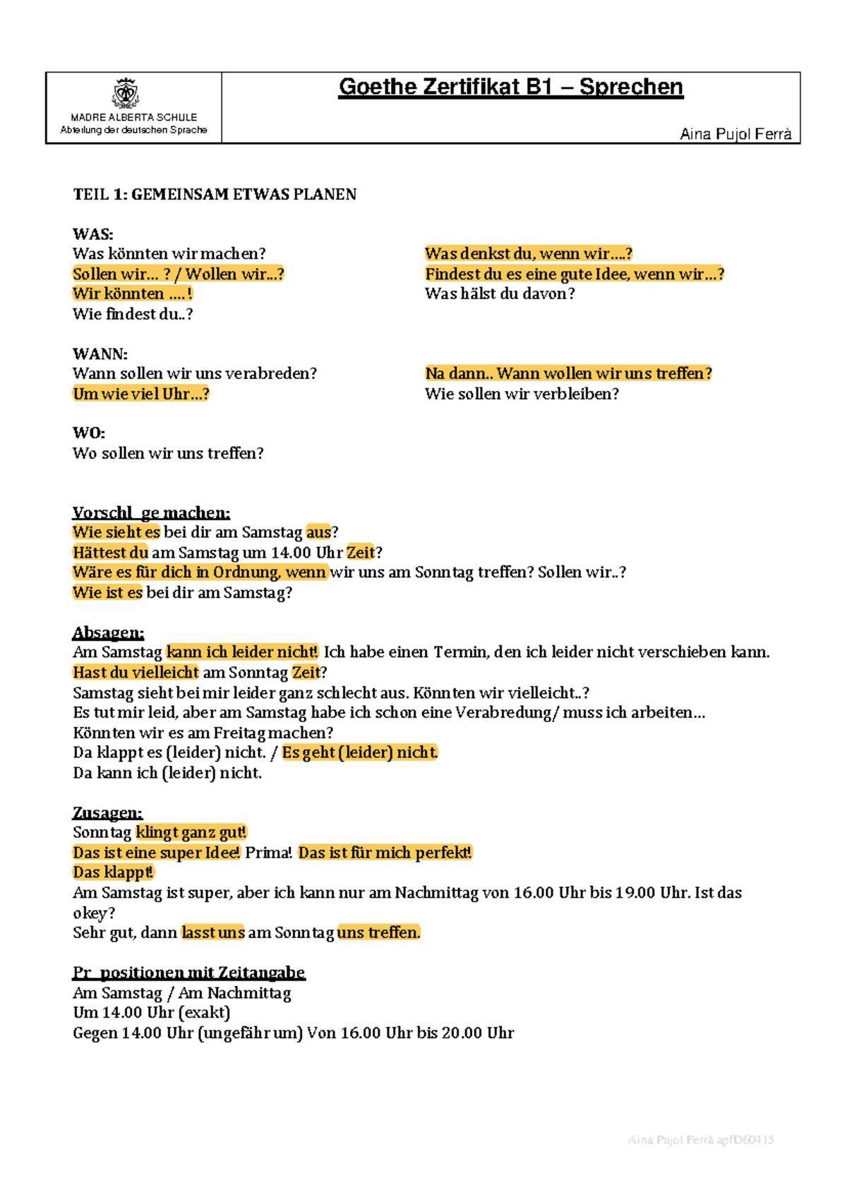 Goethe Zertifikat B1 Sprechen: Redemittel und Präsentationstechniken ...