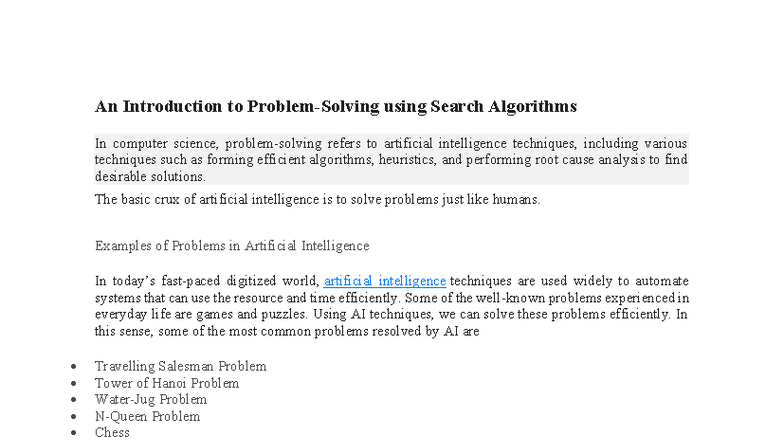 AI Module 3 - Study Notes on Search Algorithms and Expert Systems - Studocu