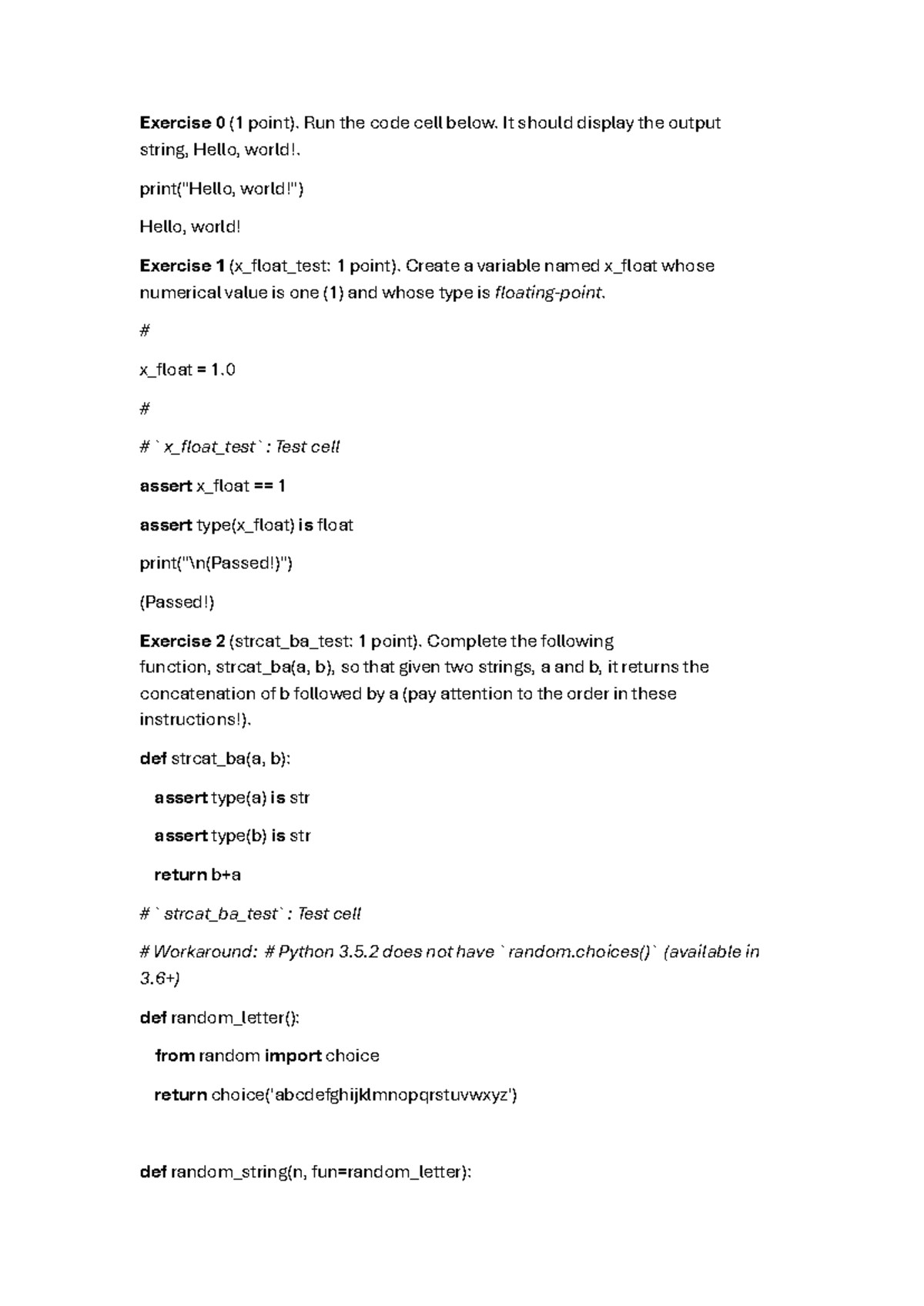 NB1 - Notebook 1.2: Python Exercises and Code Outputs - Studocu