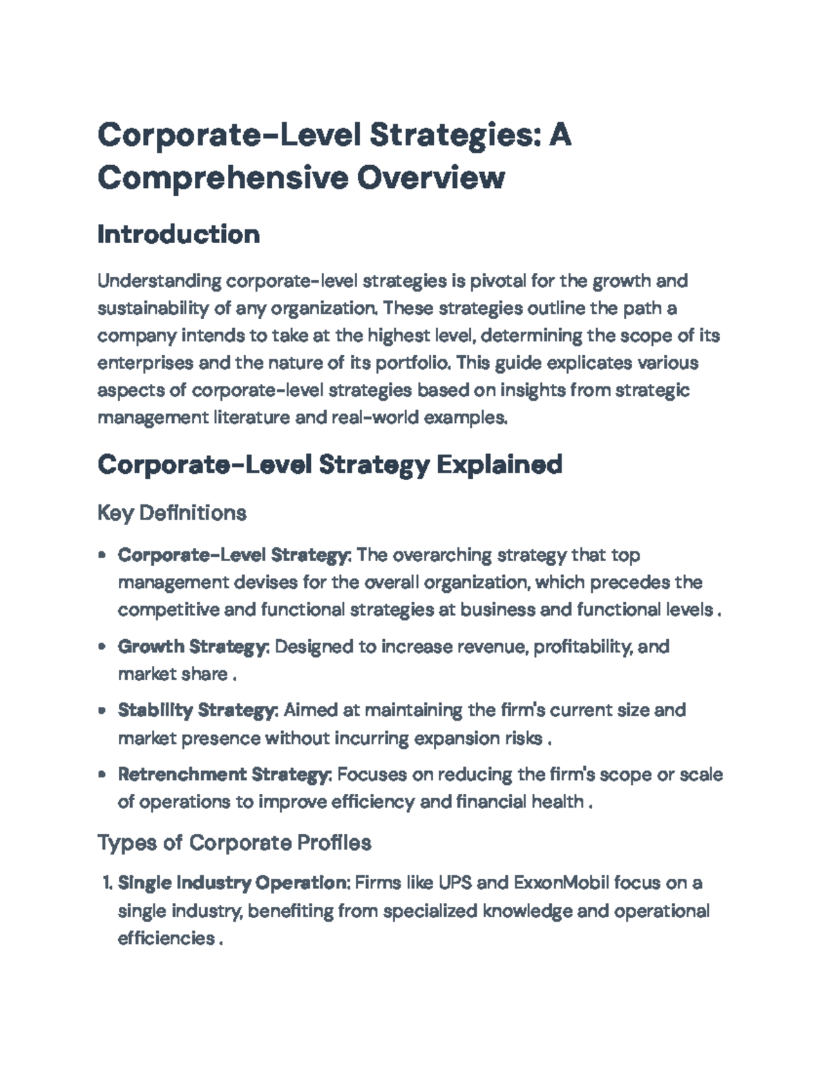 Corporate-Level Strategies: Insights & Frameworks for Effective Mgmt ...