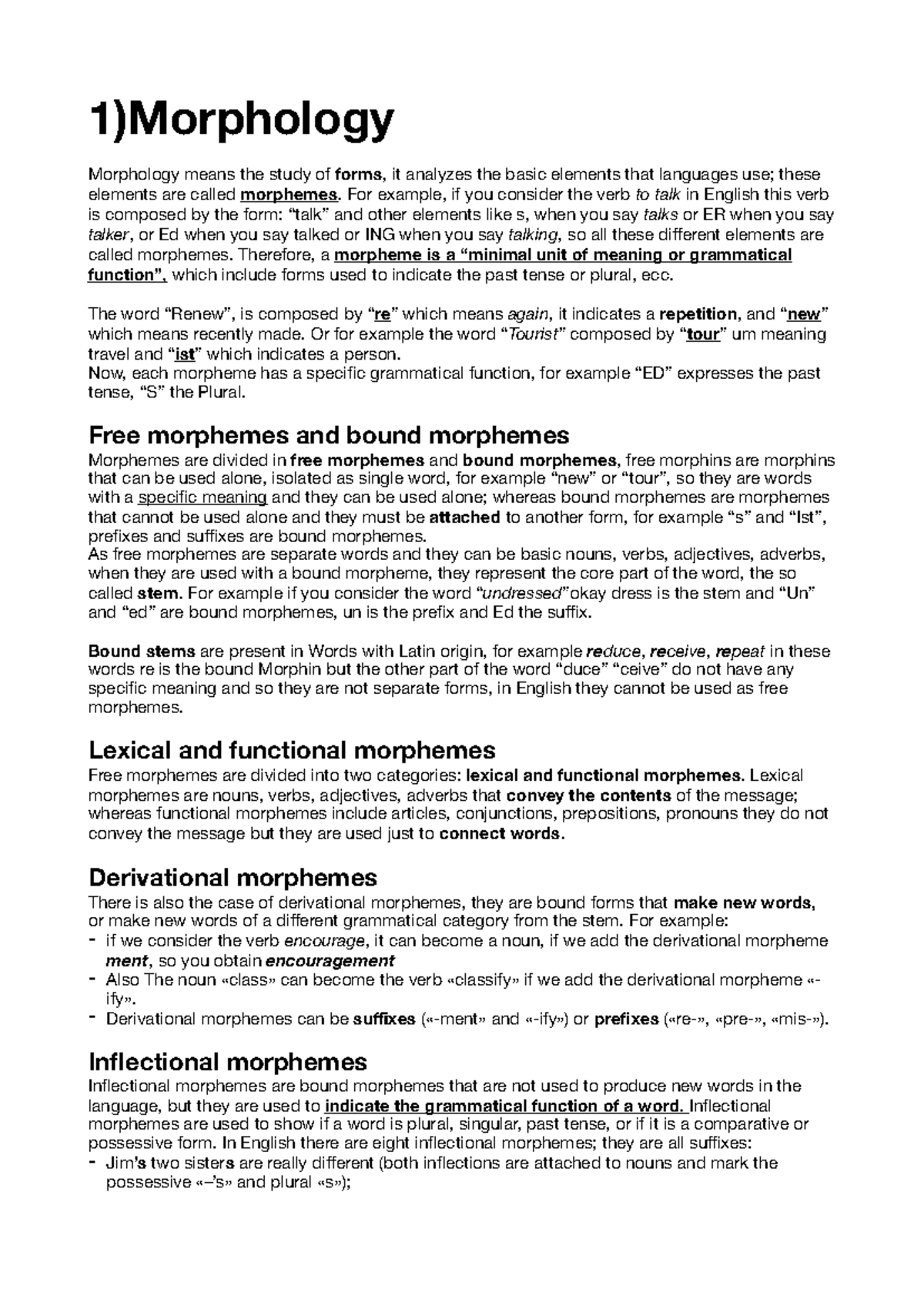 Morphology Study Notes: Understanding Morphemes and Their Functions ...