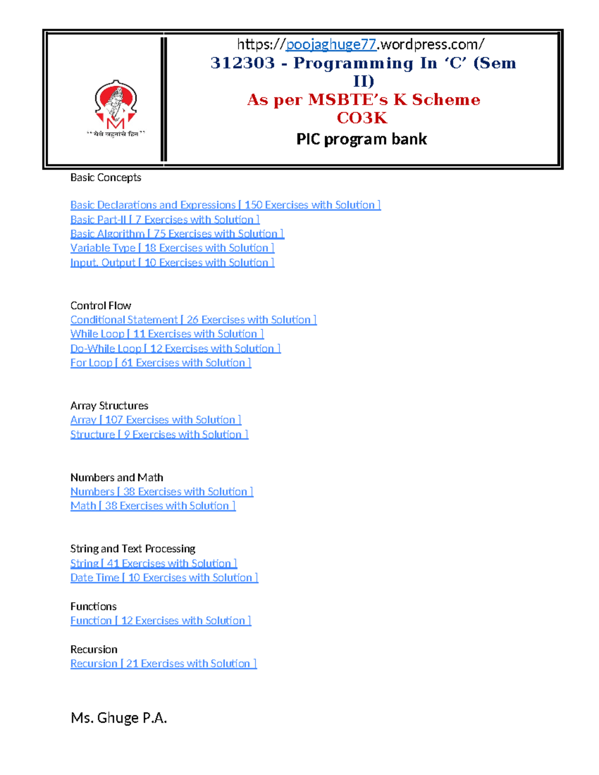 312303 Programming (Sem II) K Scheme: PIC Program Bank Notes - Studocu