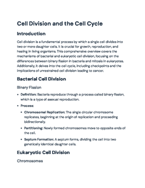 Genetics and Cell Biology: Comprehensive Review for Course Code ABC123 ...