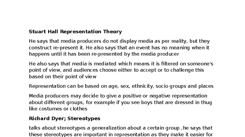Stuart Hall & Laura Mulvey: Media Representation Theories Revision MD ...