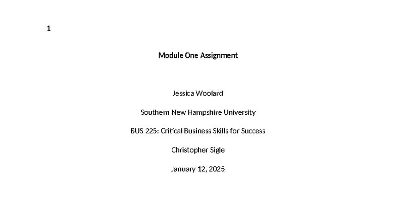 BUS225 Module One Assignment: Critical Thinking in Diversification ...