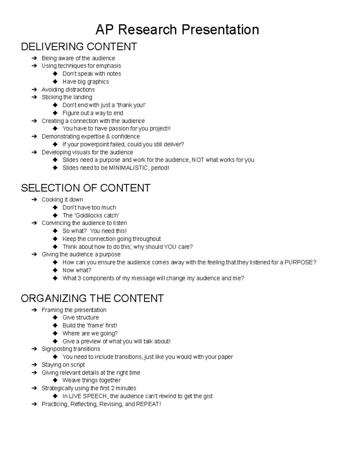 Research Presentation TIPS - AP Research Presentation DELIVERING ...