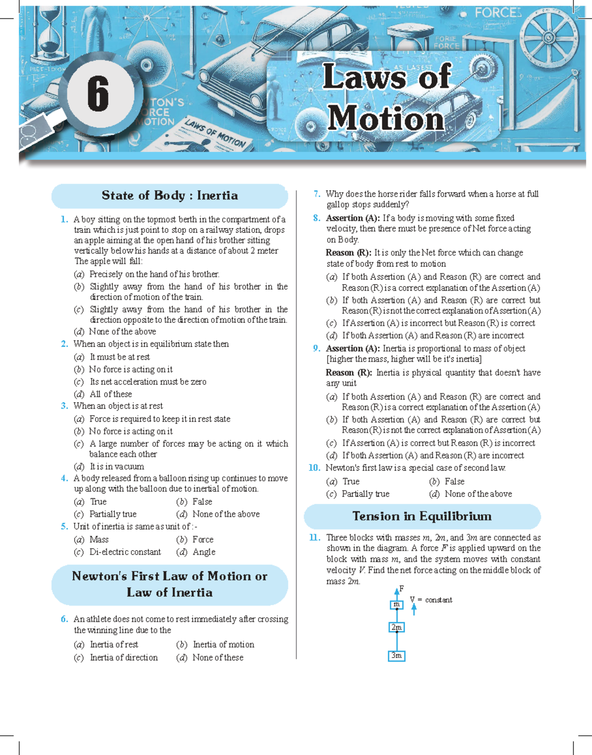 06 Laws of Motion - Physics: Inertia and Equilibrium Concepts - Studocu