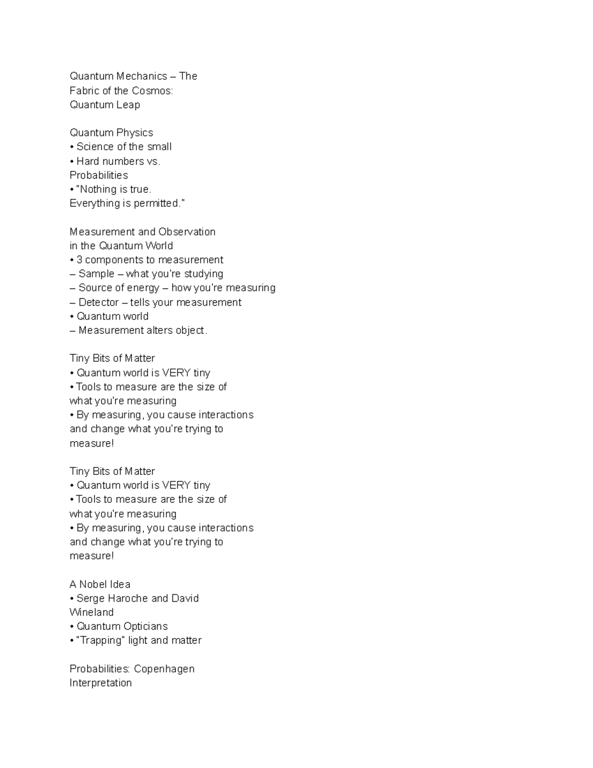 Chapter 9 Quantum Mechanics - Quantum Mechanics – The Fabric of the ...