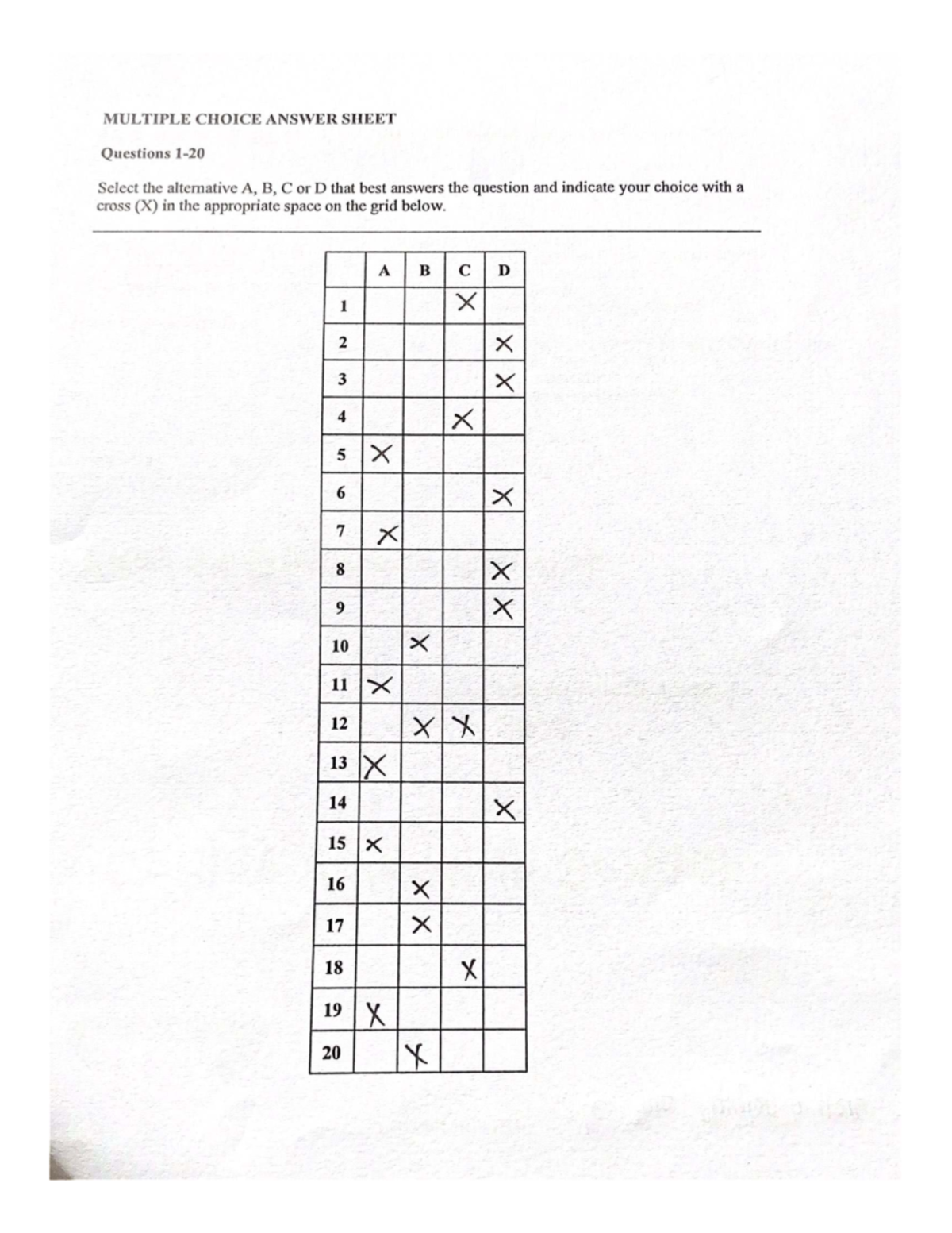 BUSINESS STUDIES MCQ ANSWER SHEET - FINAL EXAM - Studocu