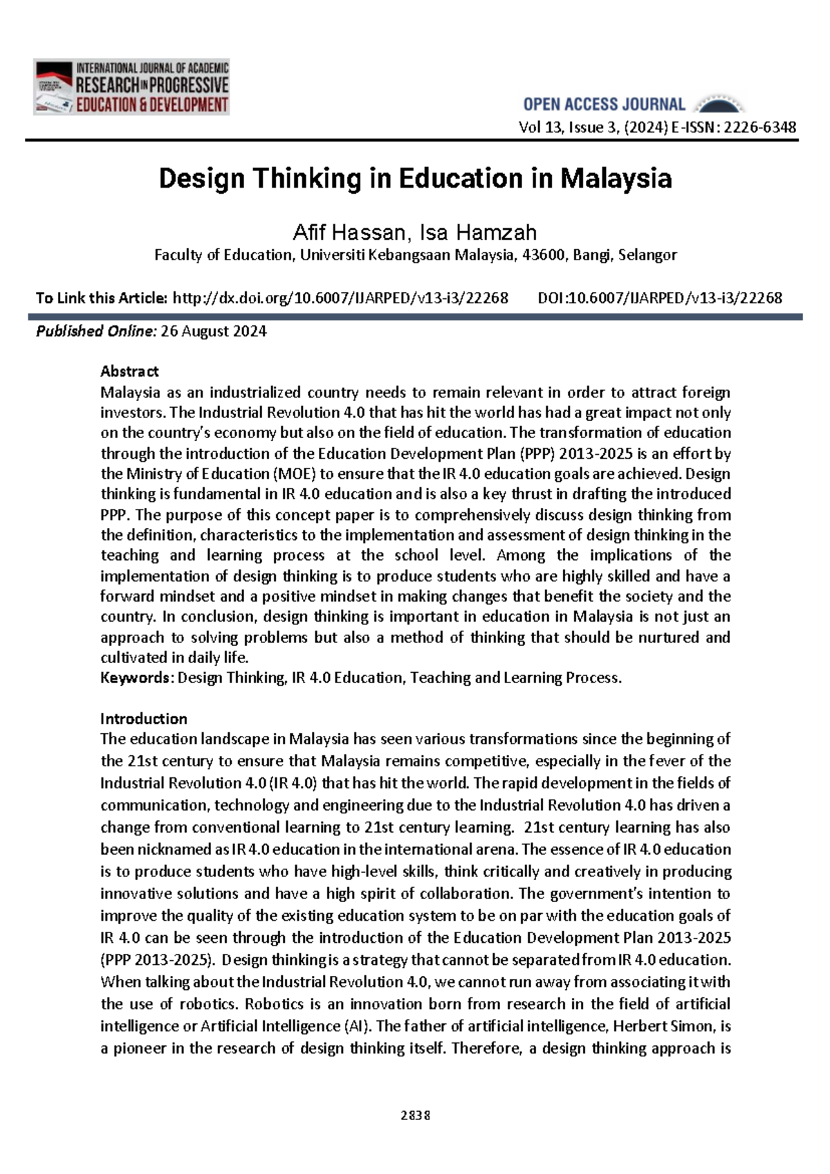Design Thinking in Education: A Malaysian Perspective (EDU 2024) - Studocu