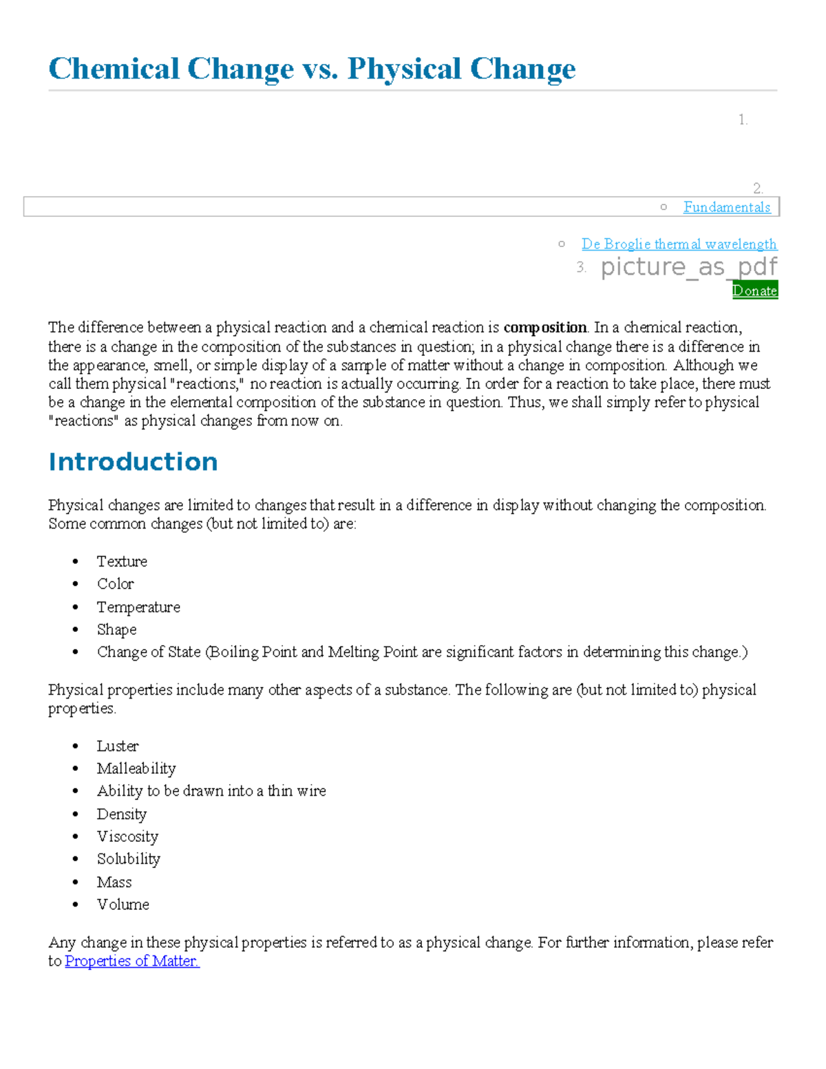 Chemical Change vs. Physical Change - Lesson Plan for Science - Studocu