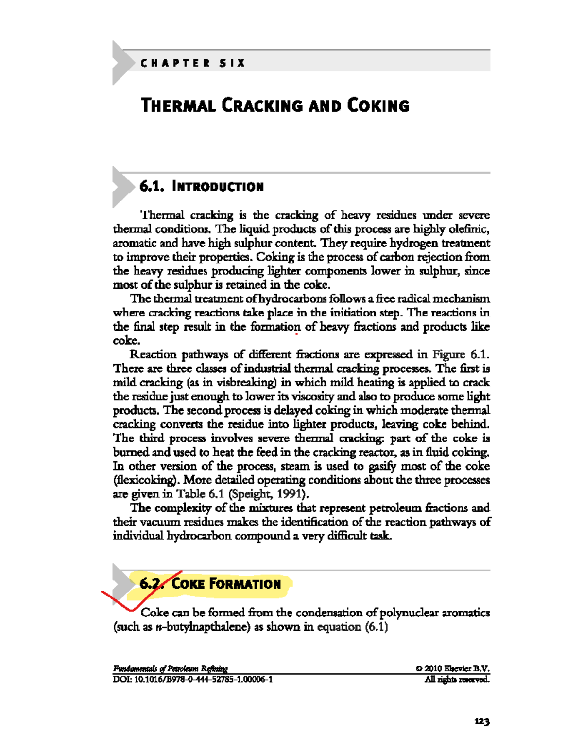 CHAPTER 6: THERMAL CRACKING AND COKING OVERVIEW - Studocu