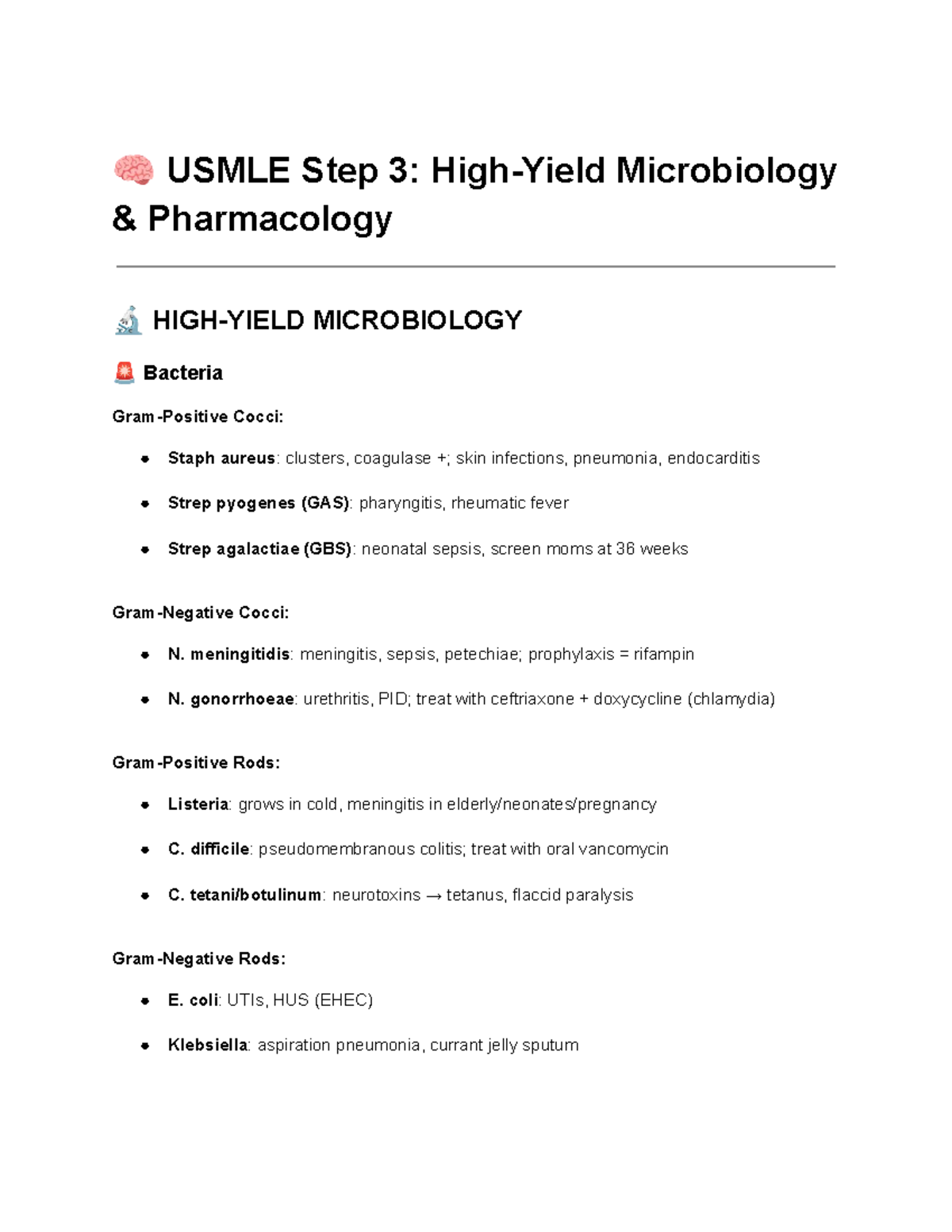 USMLE Step 3: Bugs and Drugs Review for Microbiology & Pharmacology ...