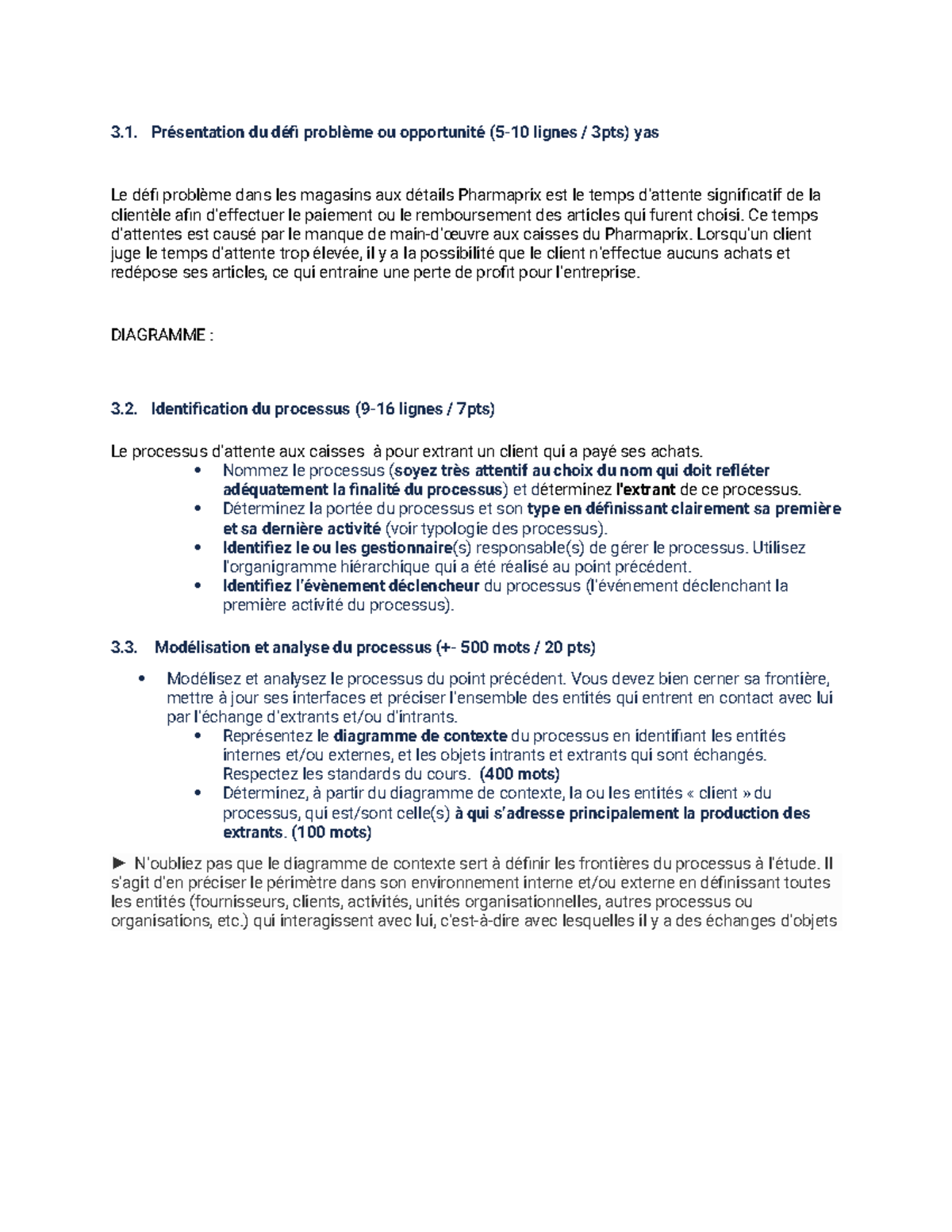 3m - Notes de Cours sur les Diagrammes de Processus et Défis - Studocu