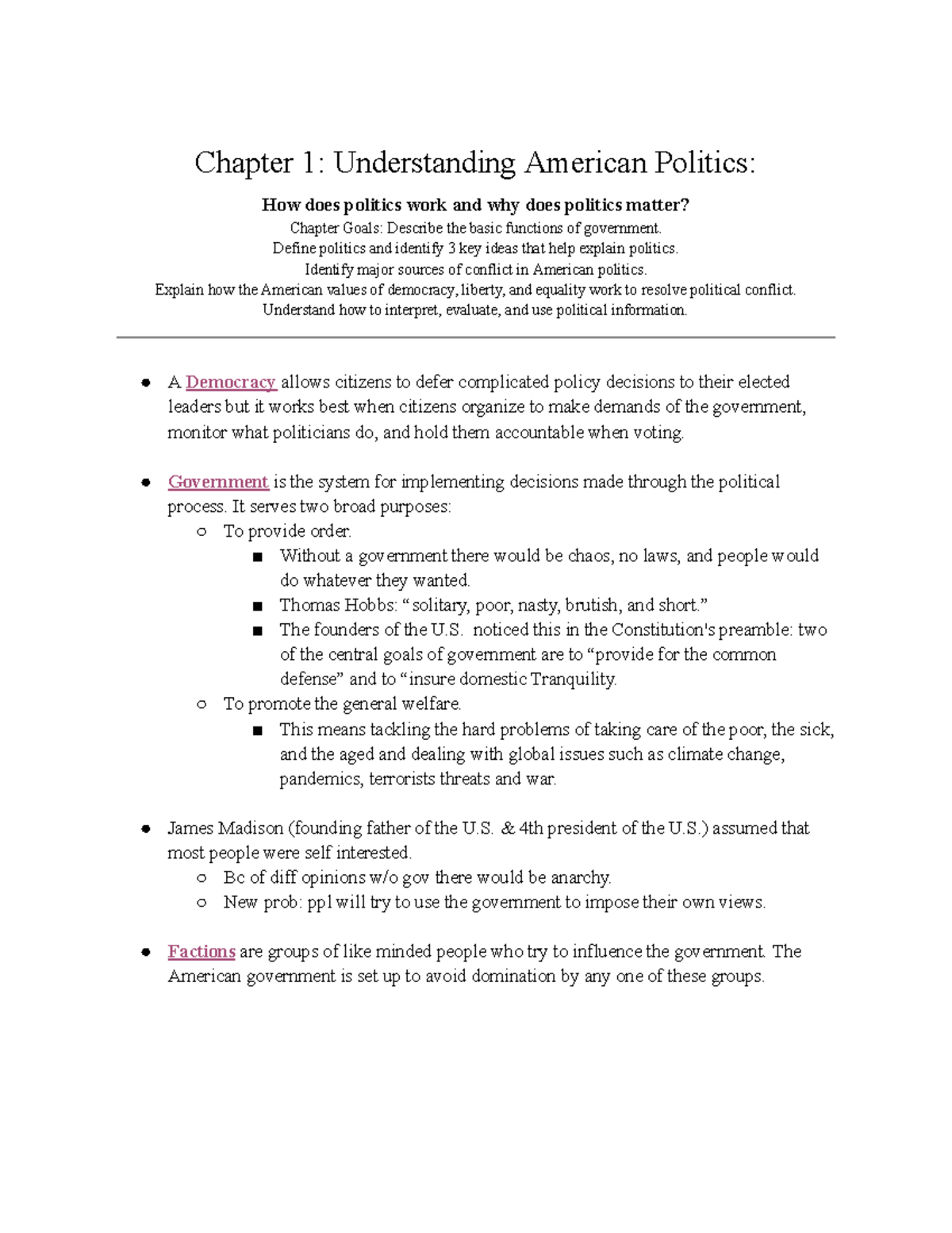 Politics Unit 1: Understanding American Politics & The Constitution ...