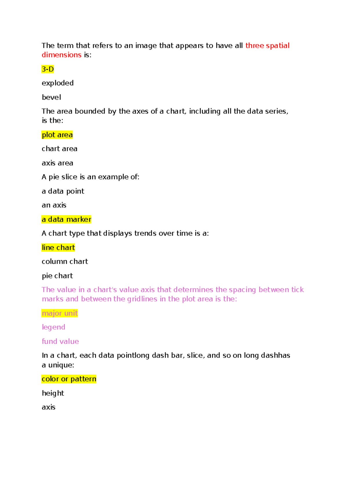 Excel Chapter 3 Review Notes - Key Concepts and Definitions - Studocu