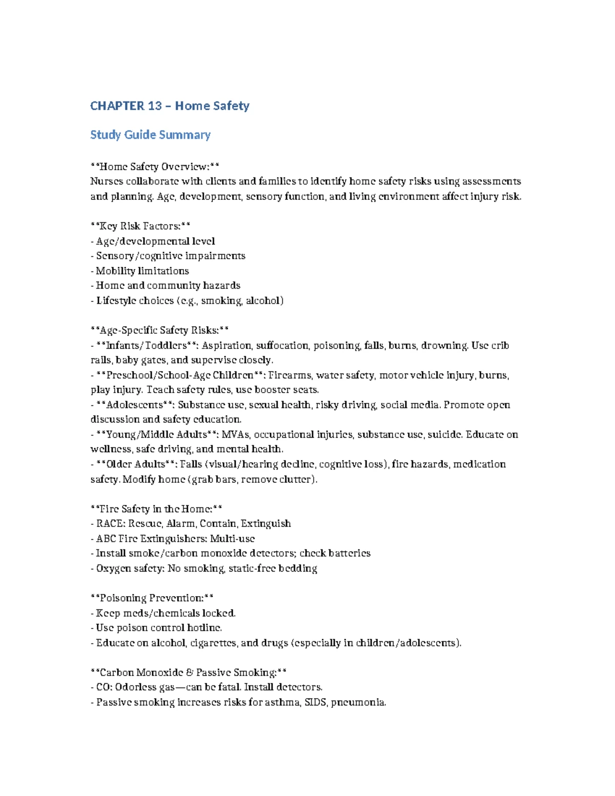 ATI Fundamentals Chapter 12 Client Safety Study Guide Summary - Studocu