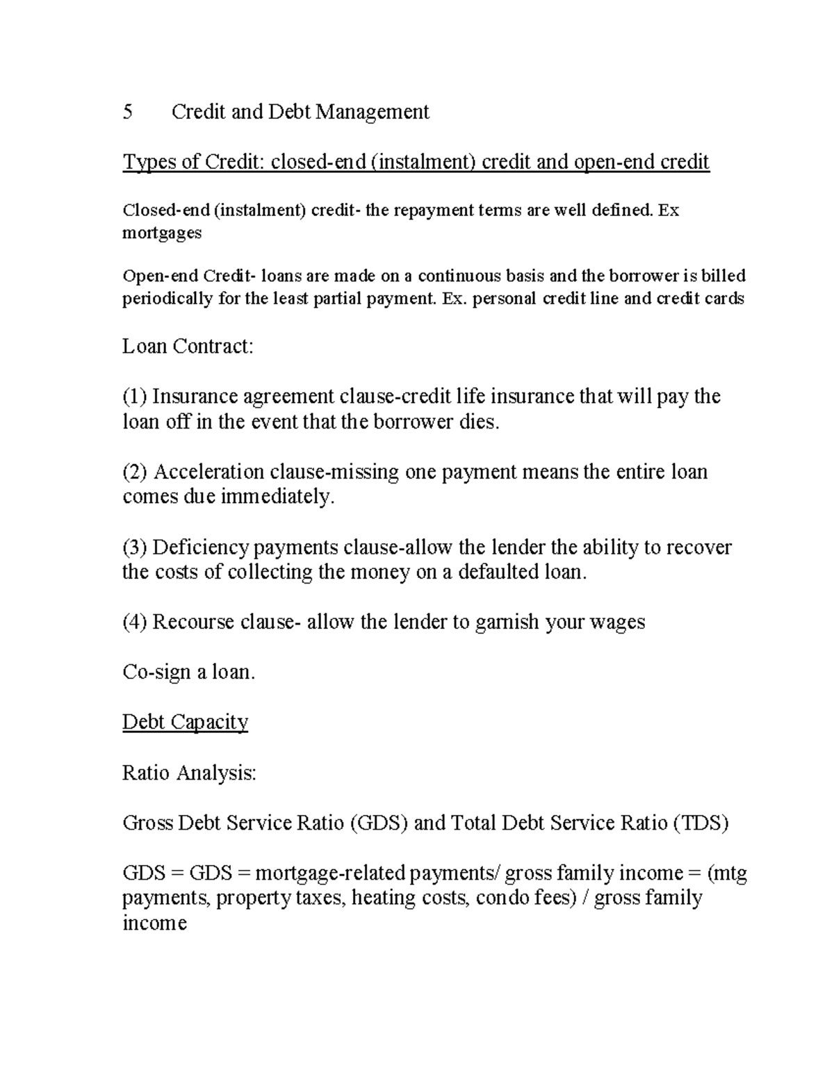 4FL3 Credit and Debt Management: Key Concepts and Analysis Notes - Studocu