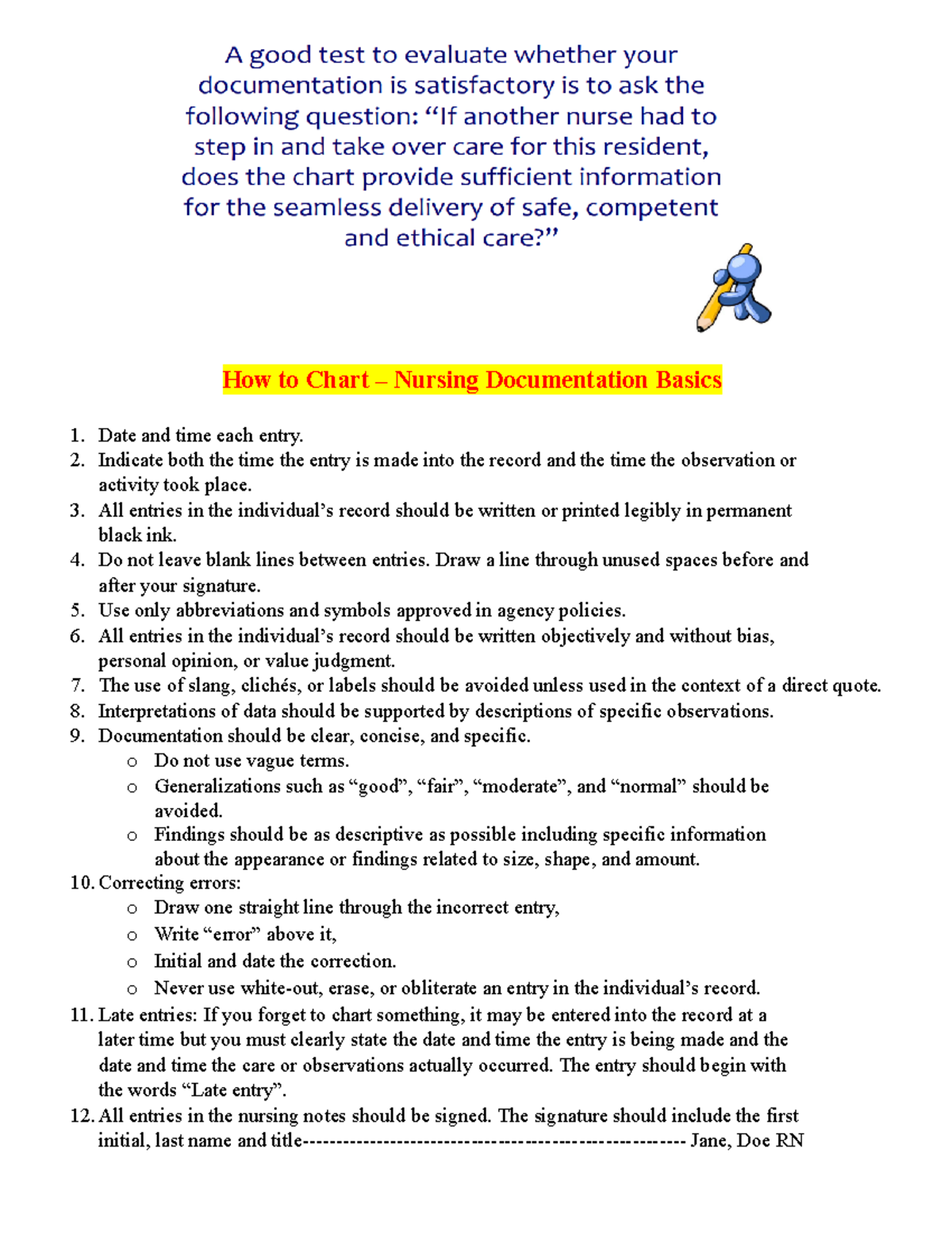 Nursing Documentation Basics: Charting & Narrative Notes Guide - Studocu