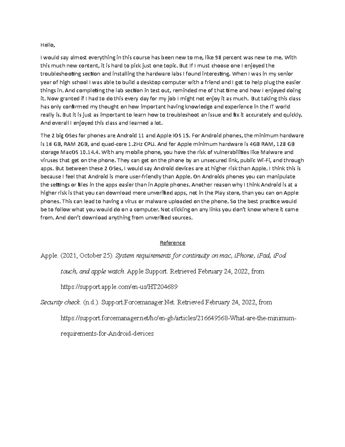 IT 8-1 Discussion: Reflections on Troubleshooting & Mobile OS Risks ...