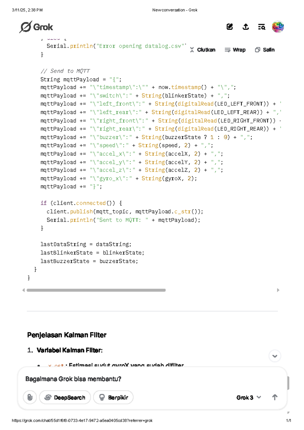 Grok: Kalman Filter Implementation and MQTT Data Logging - Studocu