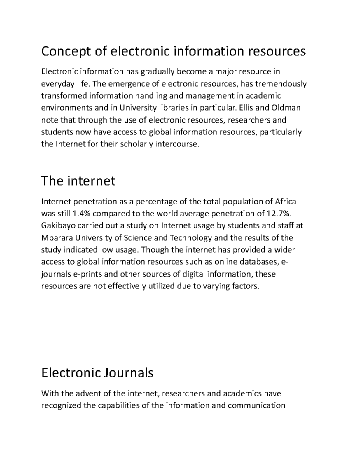 Concept of electronic information resources - Concept of electronic ...