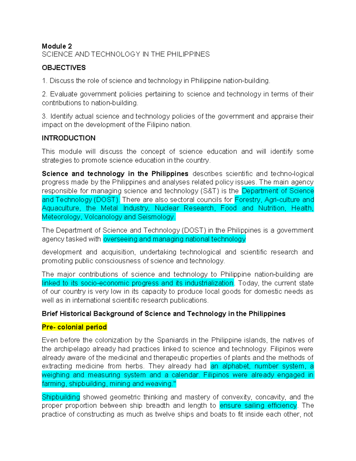 STS-Module-2: Science and Technology in Philippine Nation-Building ...