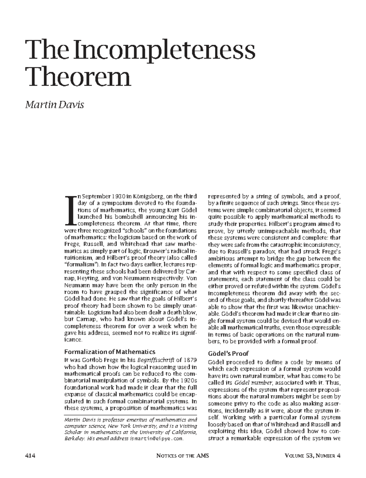 Incompleteness Theorem: Insights and Implications in Mathematics - Studocu