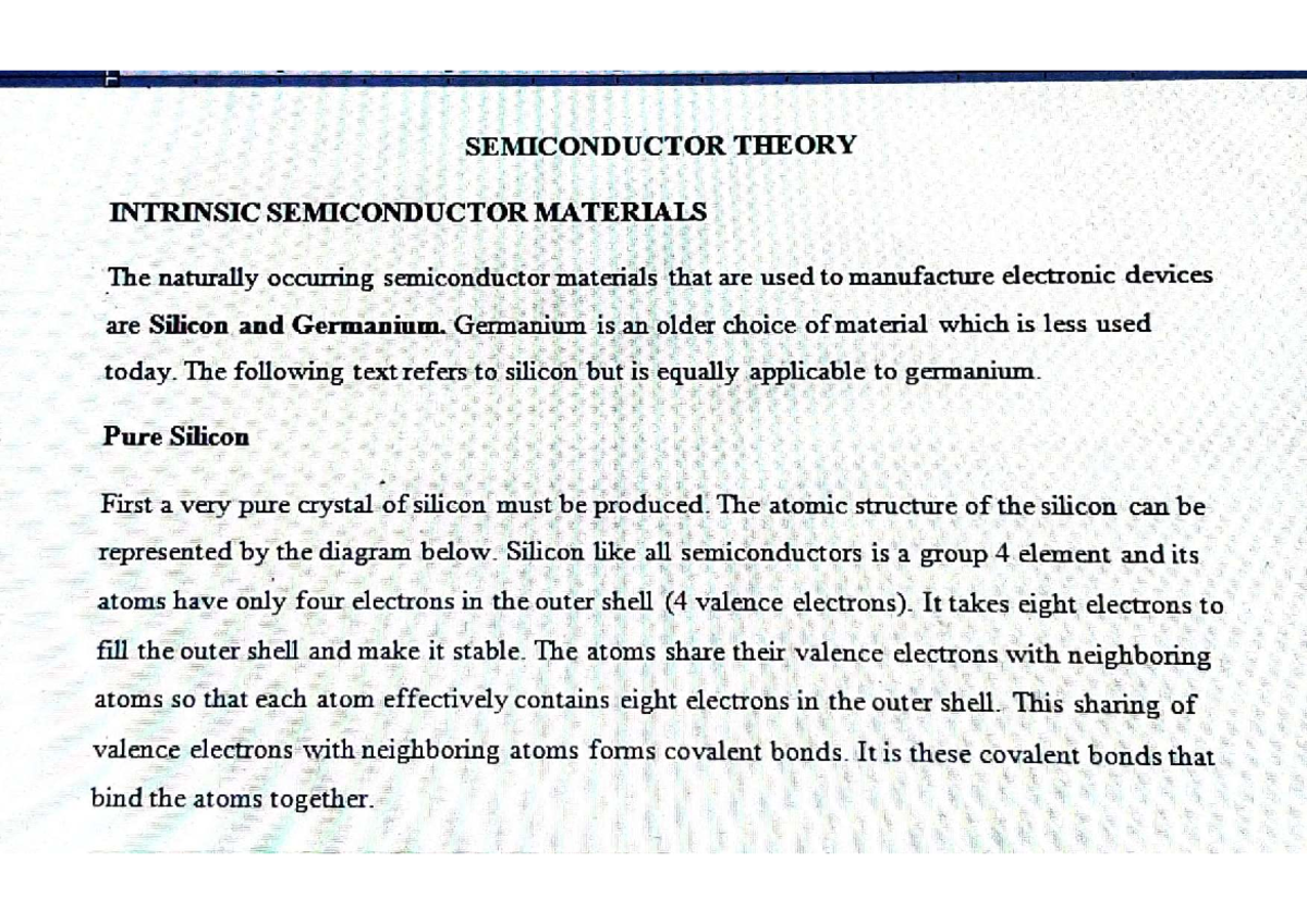 SEM 101: Intrinsic & Extrinsic Semiconductor Materials Overview - Studocu