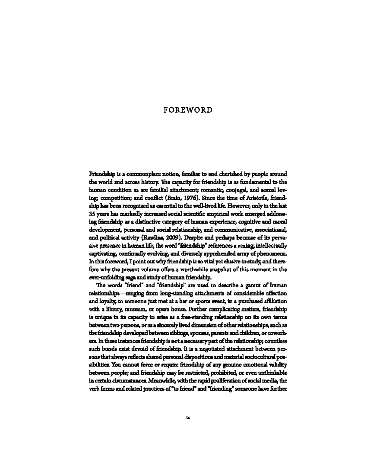 1.1 Friendship: Exploring the Complexities and Dynamics of Human Bonds ...