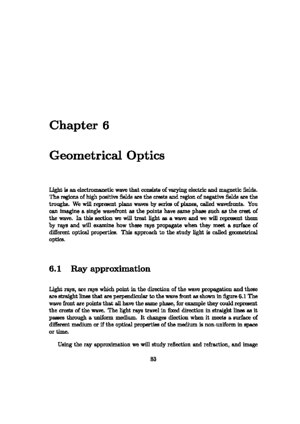 Chapter 6: Geometrical Optics - Understanding Light Waves and Rays ...