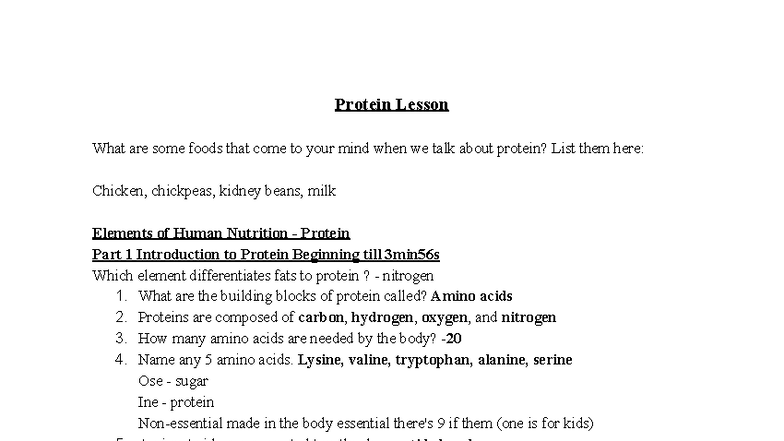 Protein Lesson: Understanding Essential Amino Acids and Food Sources ...