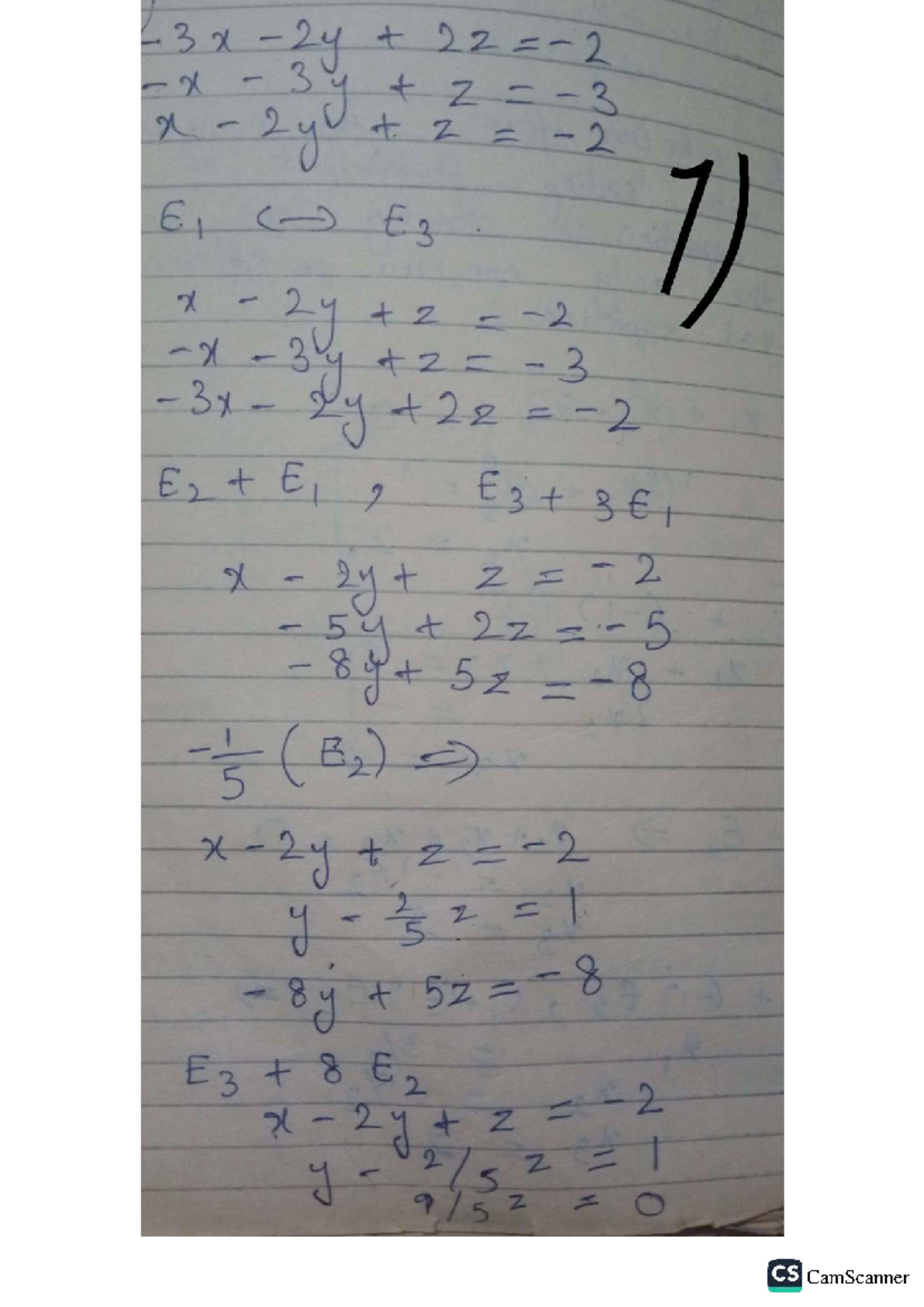 L2 Examples - Unique Solutions and Consistency in Systems - Studocu