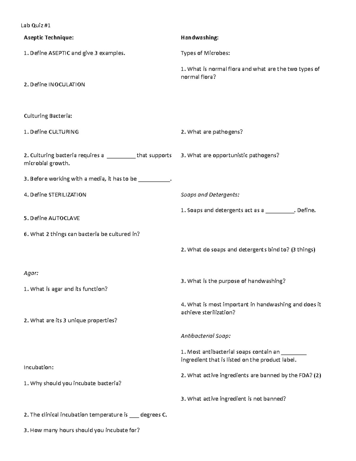 Lab Quiz 1 Study Guide: Key Concepts from Prof. Hernandez's Lectures - Studocu