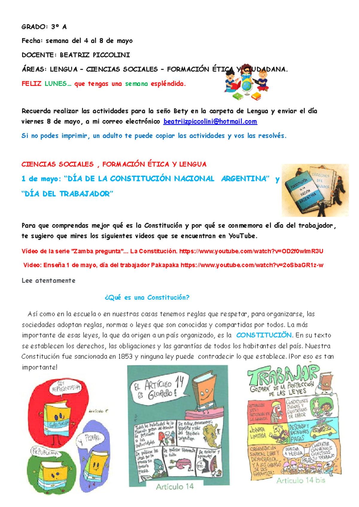 Dia del Trabajo: Actividades y Reflexiones - Lengua y Ciencias Sociales ...