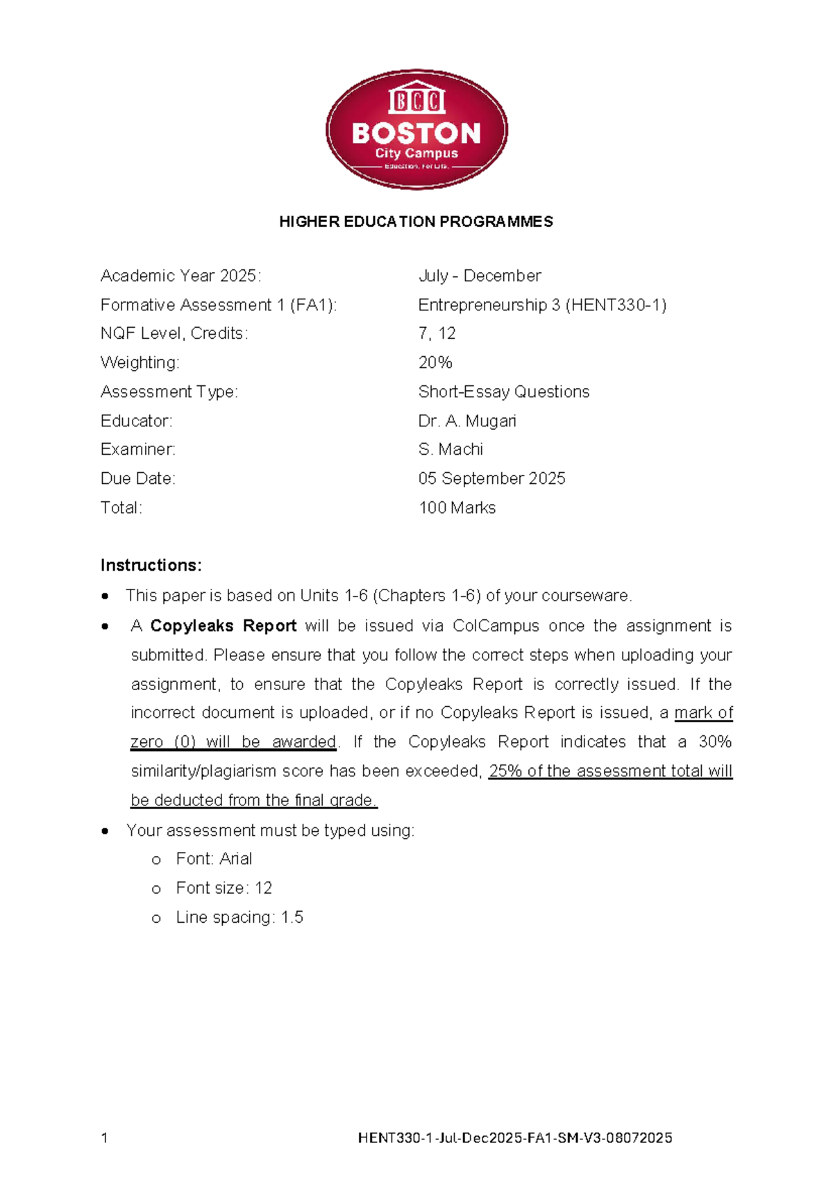 HENT330-1: FA1 Case Study on Cordifield Group's Expansion Strategy ...
