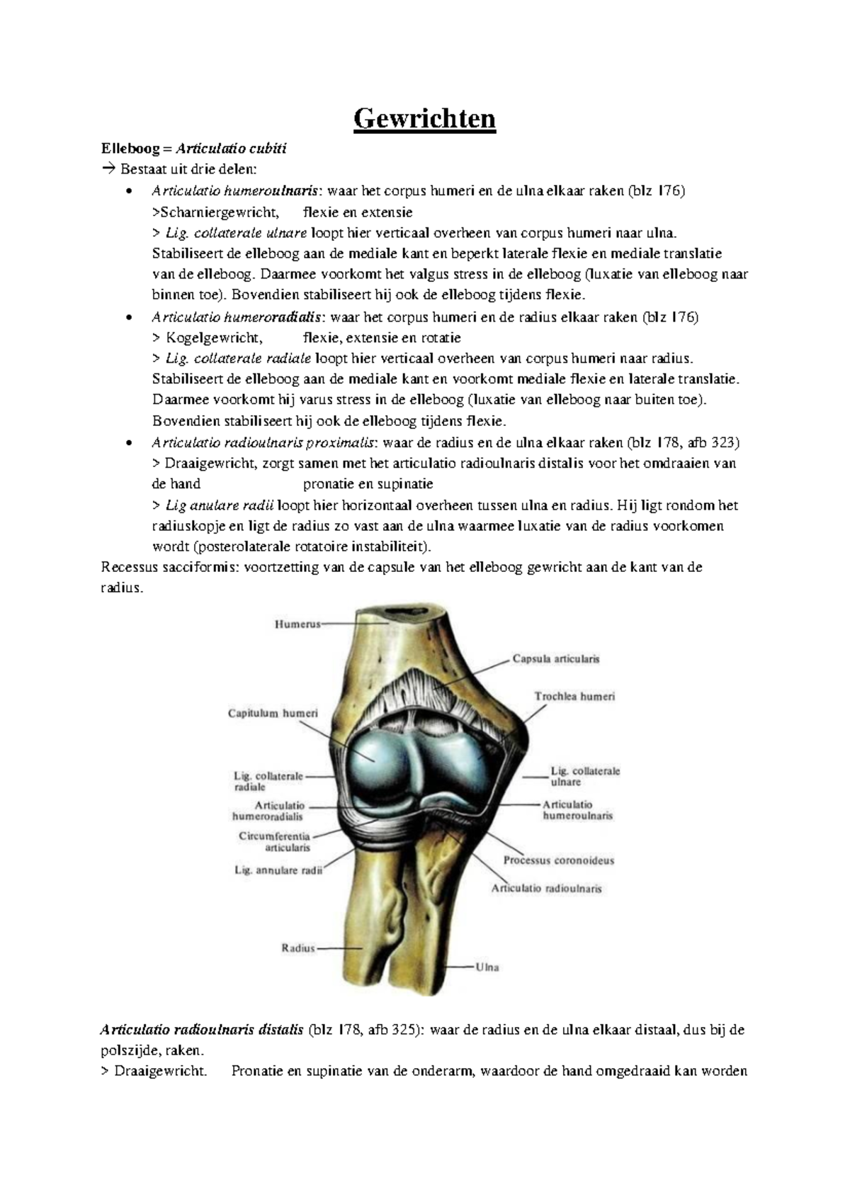 Samenvatting Anatomie van het Bewegingsapparaat (B_ANATBEW): Gewrichten ...