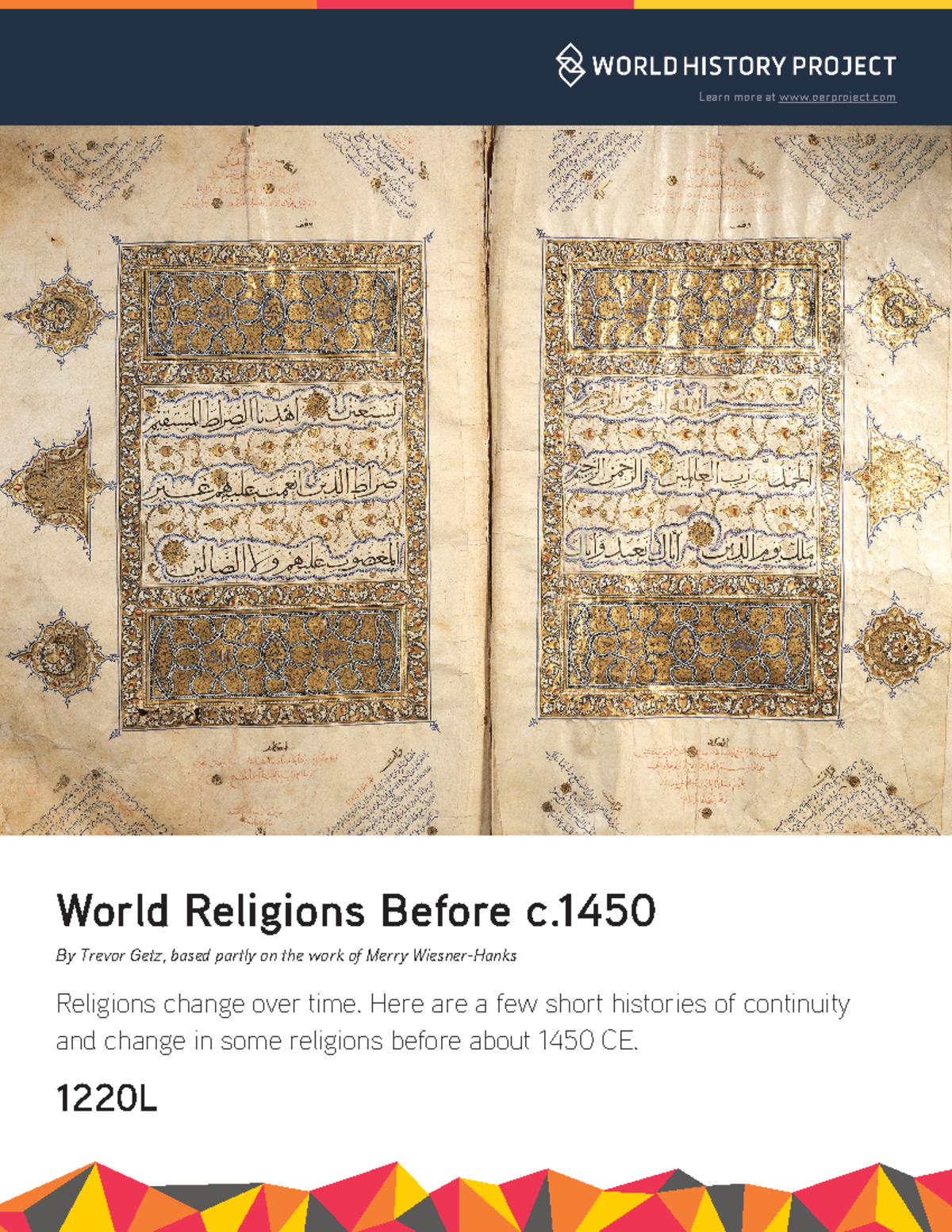 World Religions Before c.1450: A Historical Overview - World Religions ...