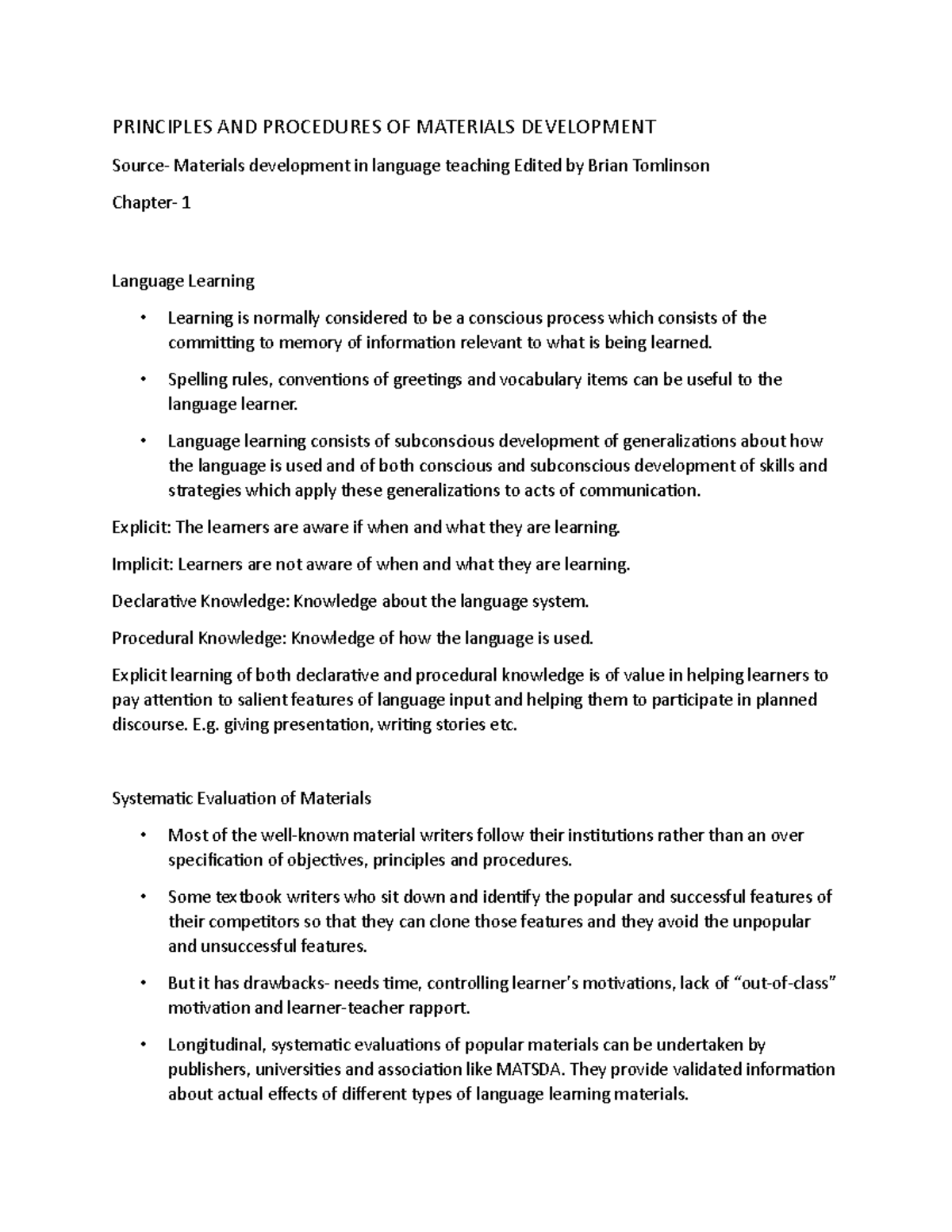 Principles and Procedures of Materials Development: Key Insights and ...